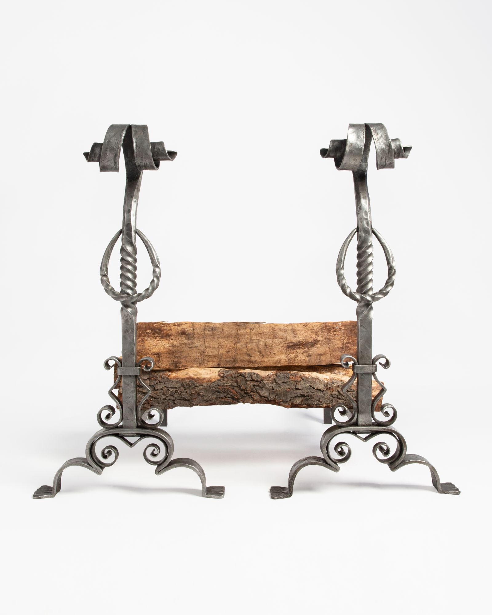 Wrought Iron Andirons with Twisted Balls | Vintage Collection – Remains ...