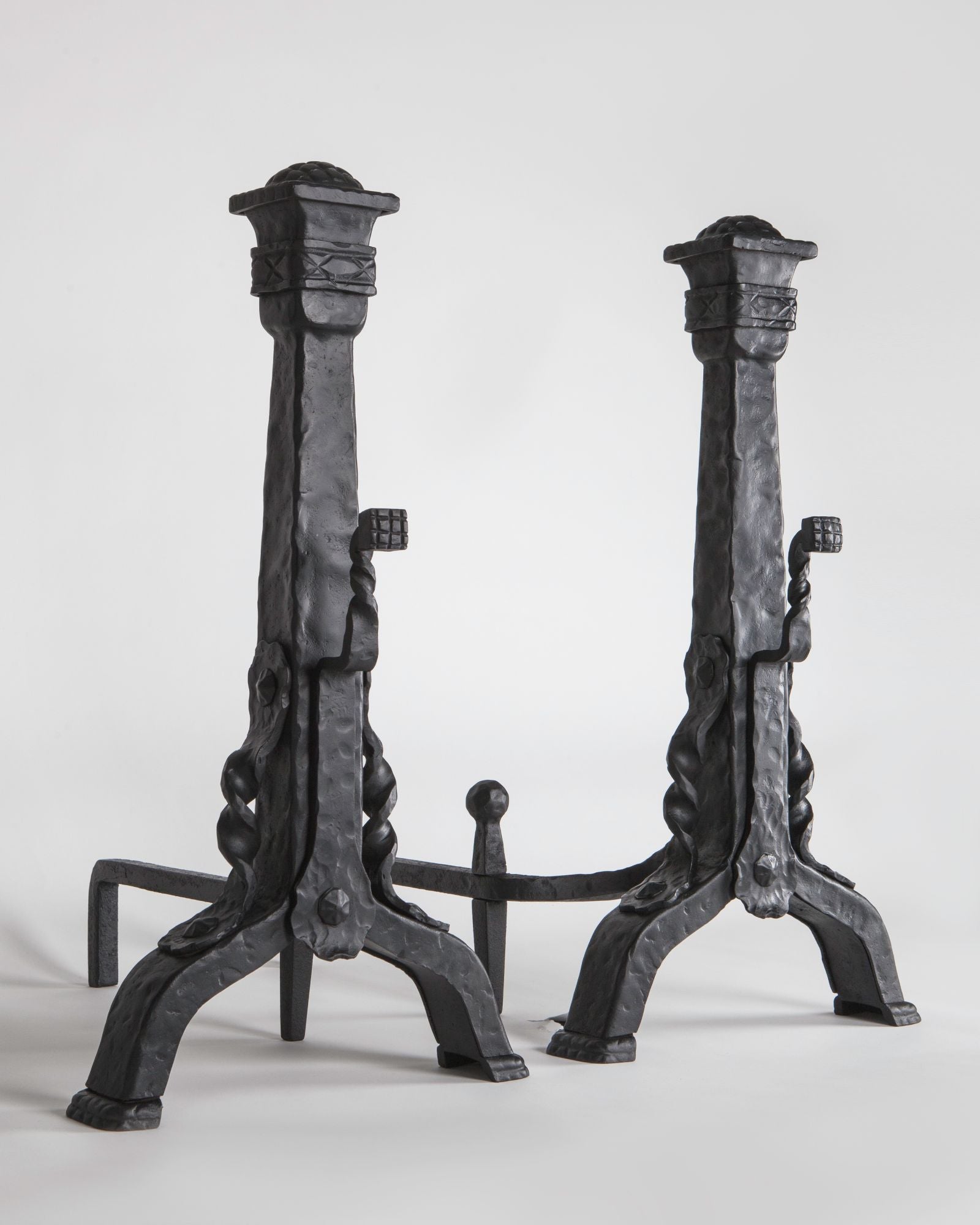 Forged Iron Andirons | Vintage Collection – Remains Lighting Co.